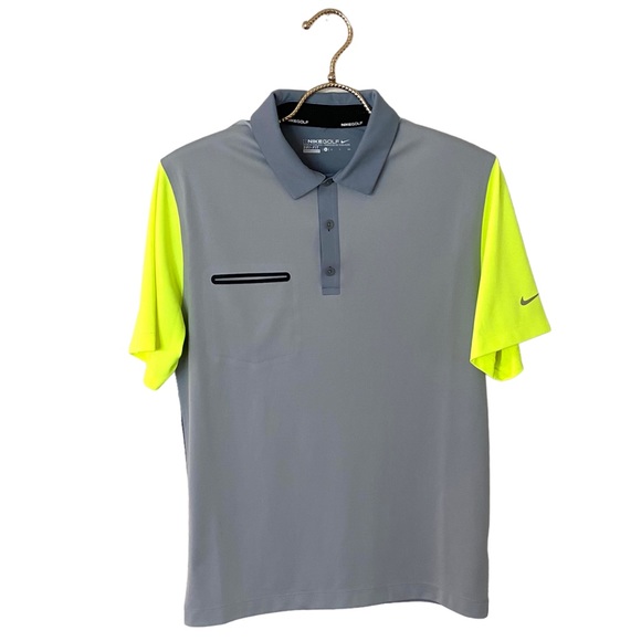 Nike | Shirts | Nike Golf Dri Fit Mens Golf Shirt Dark Gray Volt Size Small | Poshmark